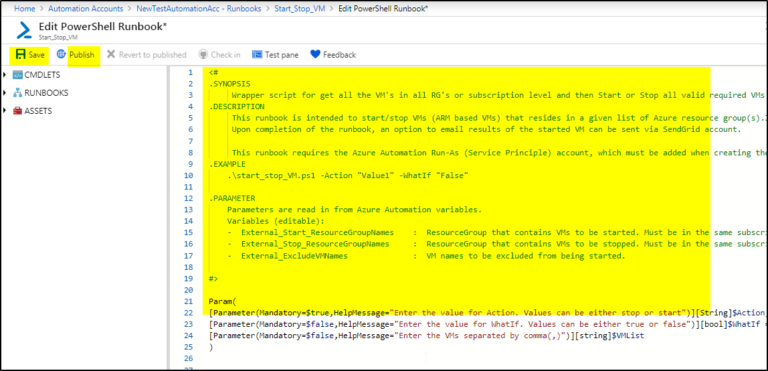 Custom runbook (using powershell) to start/stop azure VM in Azure Automation – A Turning Point