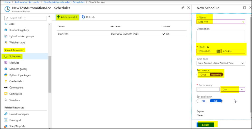 Custom runbook (using powershell) to start/stop azure VM in Azure ...