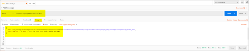 How To Test Firebase Cloud Messaging Fcm Push Notification To Android Devices Using Postman