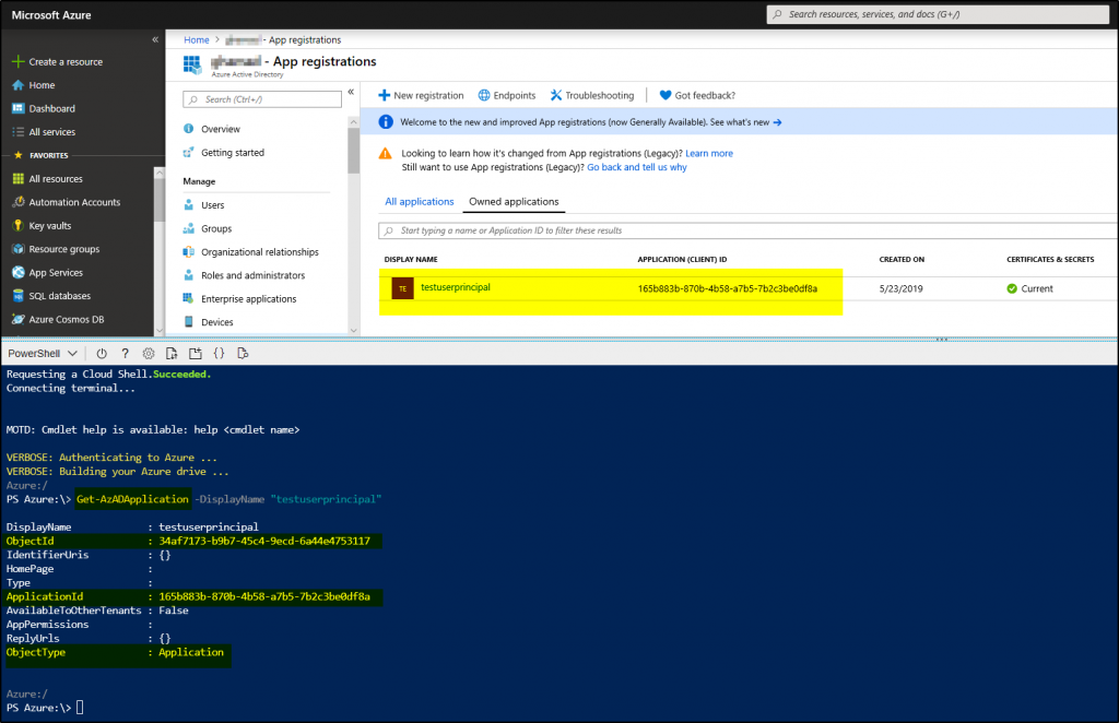 Where To Find Application And Service Principal Objects In Azure Active