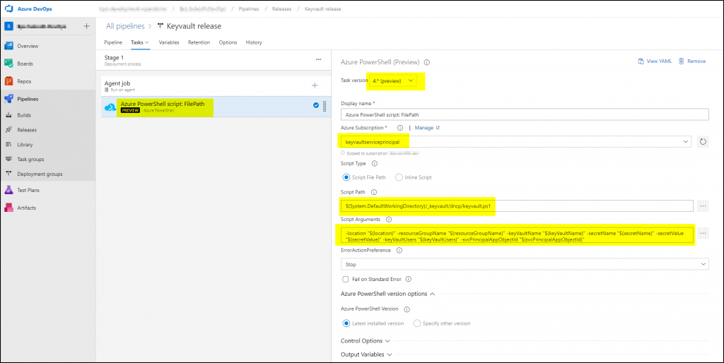 How To Create Azure Keyvault And Secrets Using Azure Release Pipeline Using Powershell Script