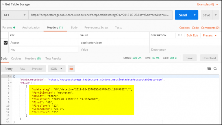 Azure Table Storage Service Rest Api Operations Using Postman A Turning Point