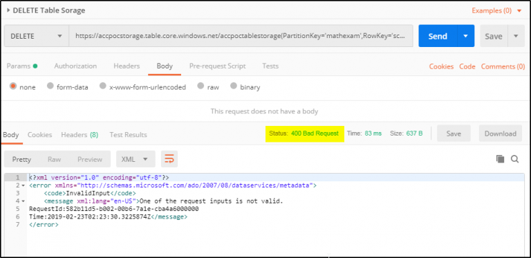Azure table storage service REST API operations using POSTMAN – A ...
